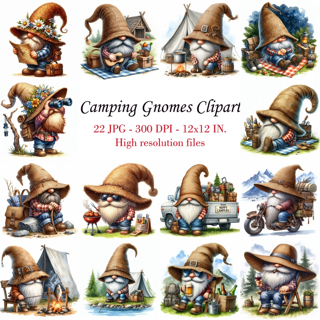 22 JPG Gnome Clipart Bundle, Gnome Bundle, Gnome, Gnome Clipart ...