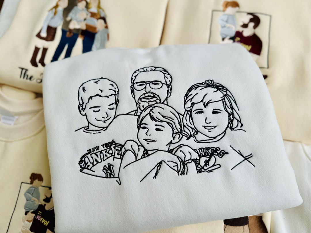 Personalized Family Photo Embroidery, Customize Photo Embroidery ...