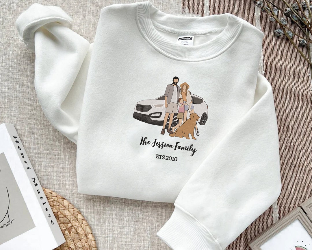 Personalized Family Photo Embroidery, Custom Portrait Embroidered ...