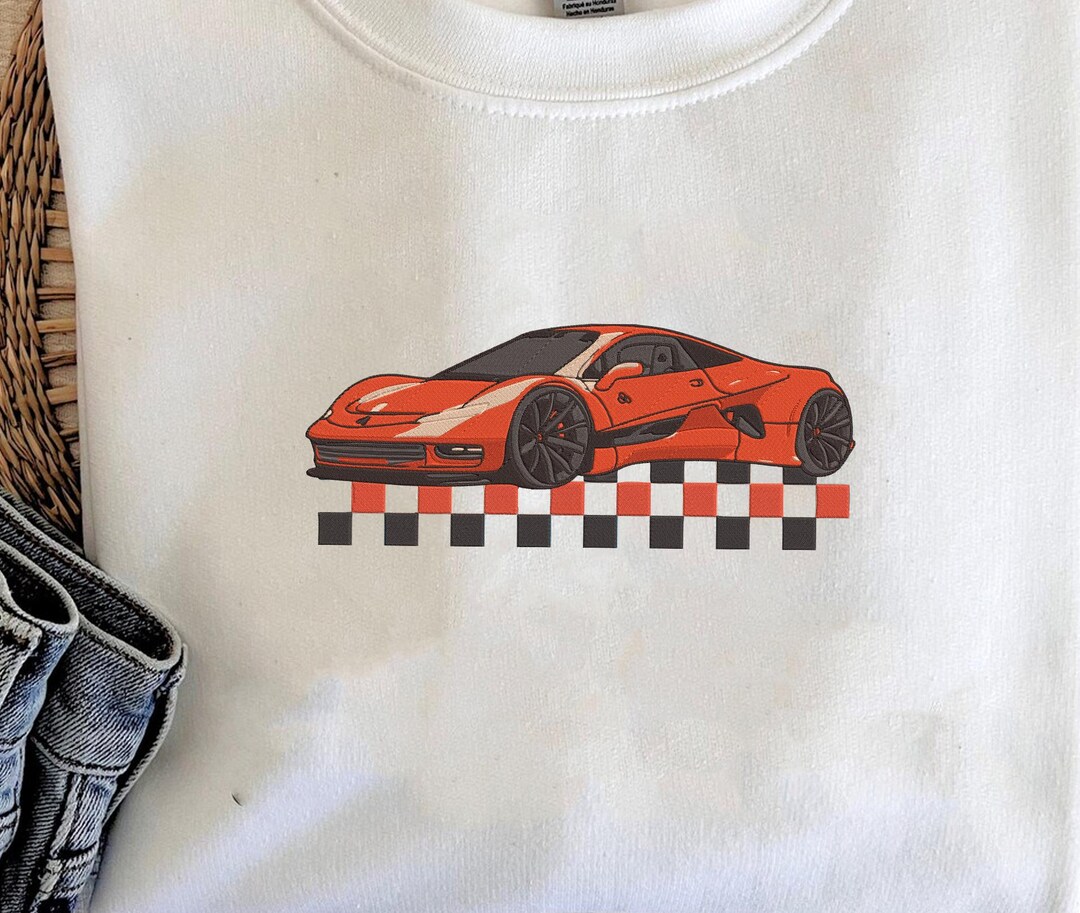 Custom Car Embroidered Sweatshirt, Car Photo Embroidered, Race Cars ...
