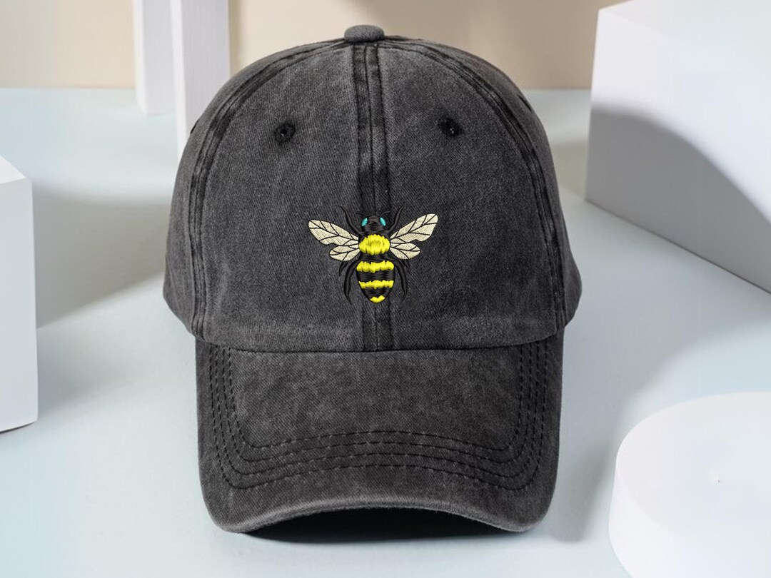 Bee Embroidered Baseball Cap, Vintage Cap Gift for Her, Baseball Dad ...