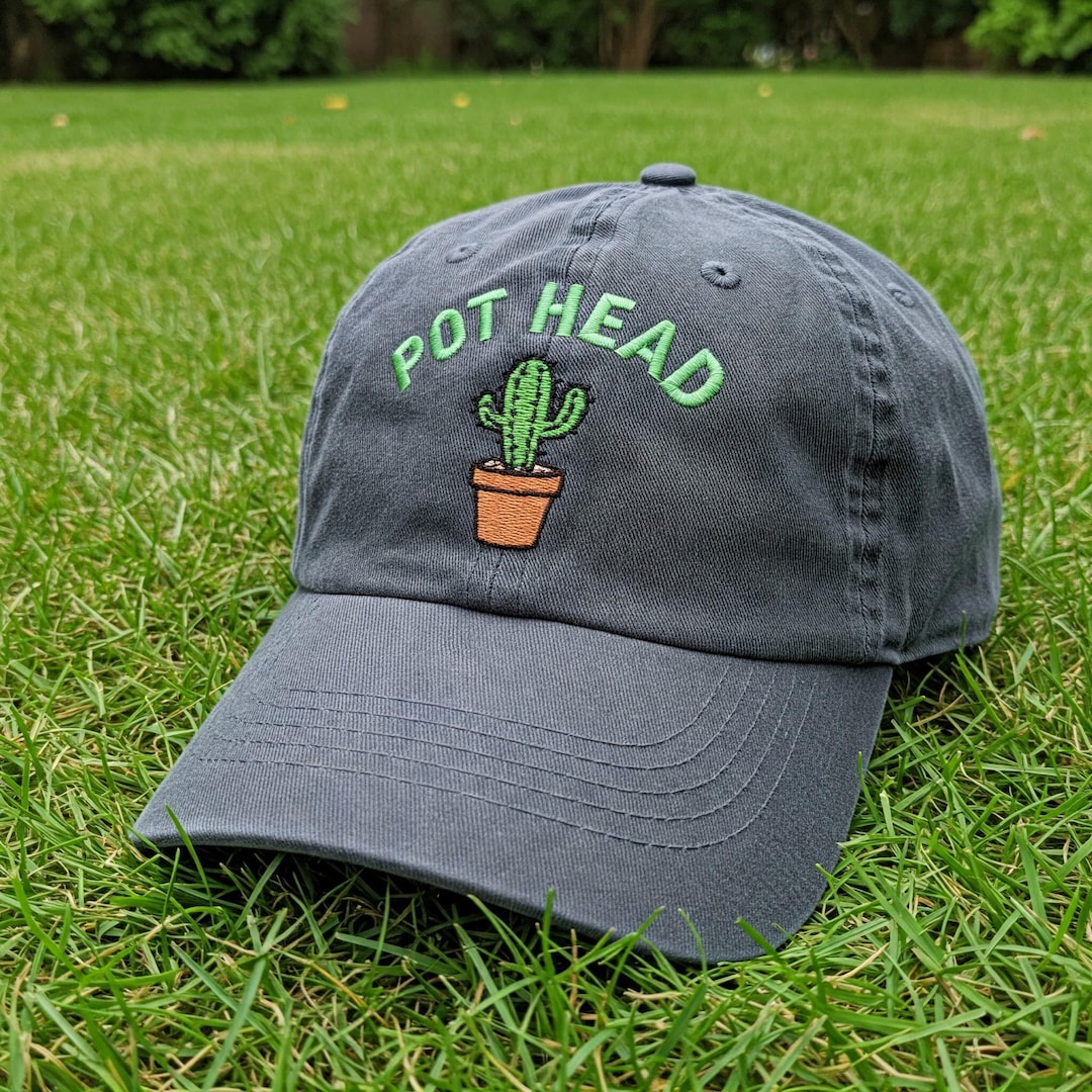 Pot Head Plant Embroidered Hat - Plant Lover's Cap, Nature-inspired ...
