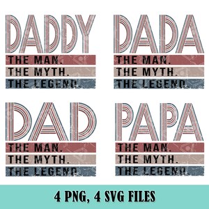 Papa the Man the Myth the Legend SVG PNG Father Svg Fathers - Etsy