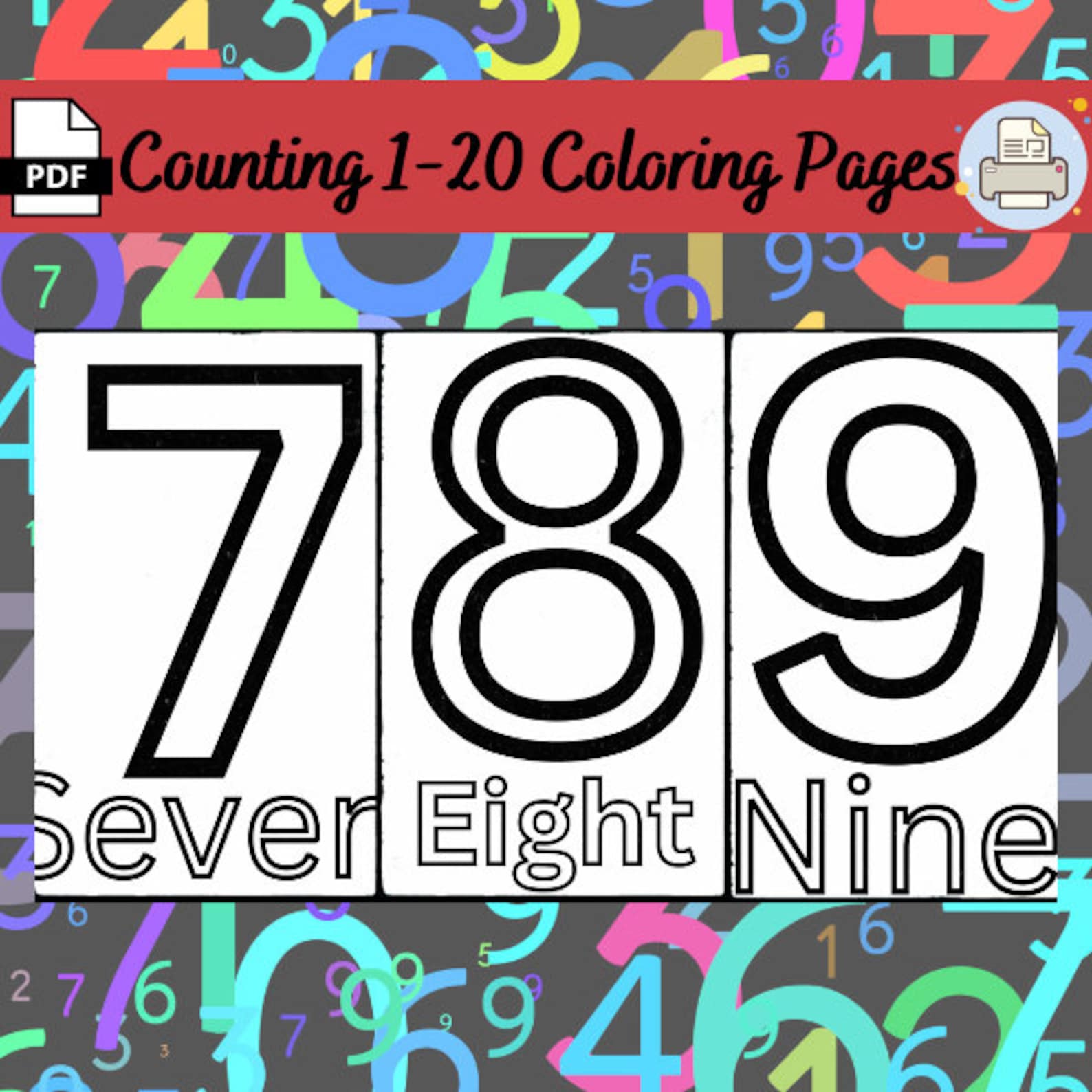 Number Coloring Pages, Counting 1-20, Preschool, Kindergarten ...