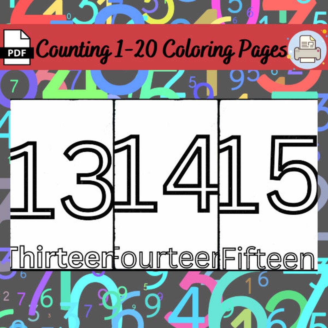 Number Coloring Pages, Counting 1-20, Preschool, Kindergarten ...