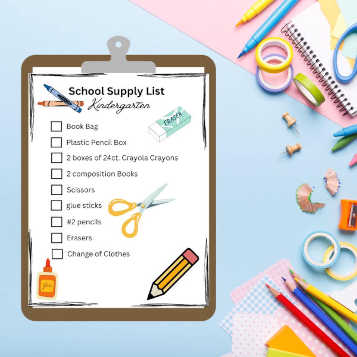 Elementary School Supplies Checklist, Editable Back to School Planner ...