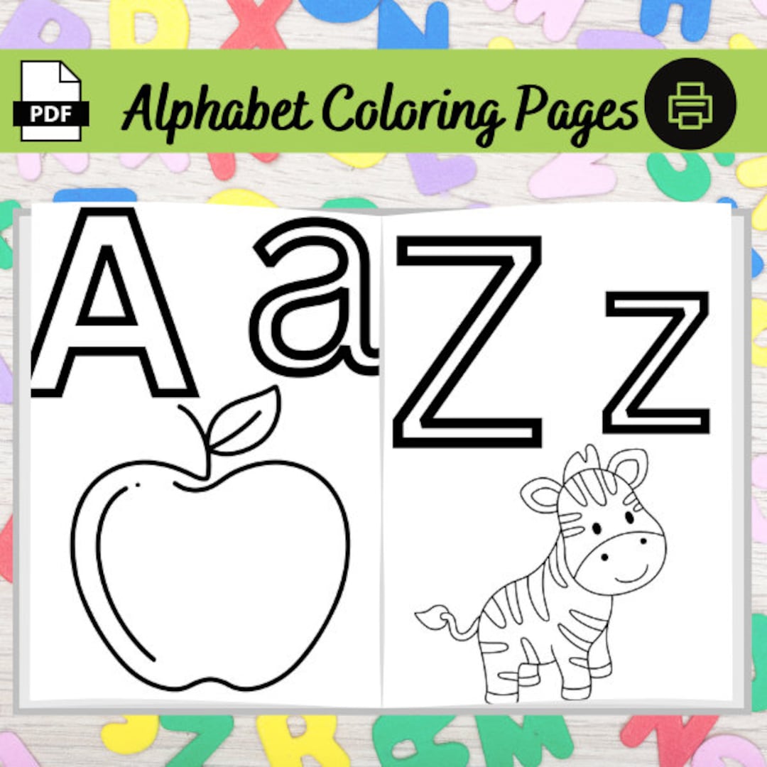 Alphabet Coloring Pages, Printable ABC Coloring Book, Back to School ...