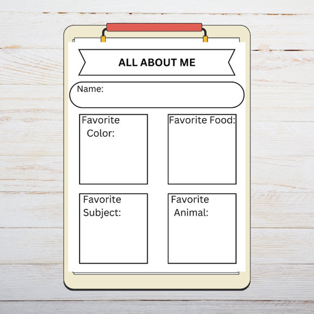 About Me Back to School Activity Sheet, First Day of School Activity ...