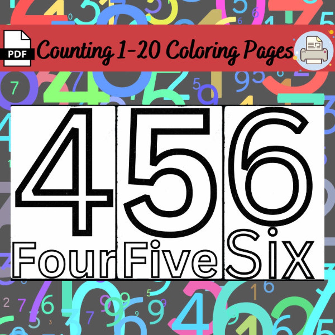 Number Coloring Pages, Counting 1-20, Preschool, Kindergarten ...