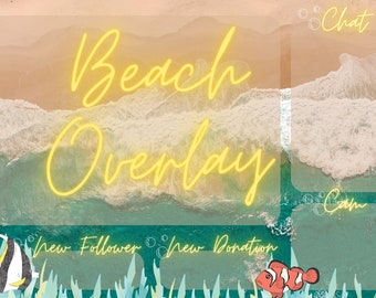 Twitch Overlay Beachy Vibes Stream Package Beach Theme Customizable ...