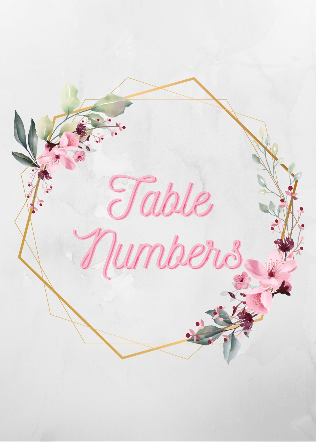 Printable Floral Table Numbers Wedding Decor, Set of 15 - Etsy