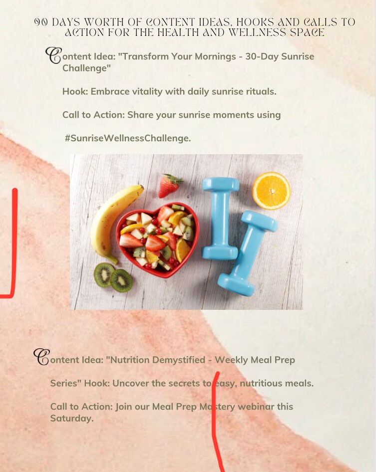 Digital Content 90-day Health & Wellness Bundle Content Ideas, Hooks ...