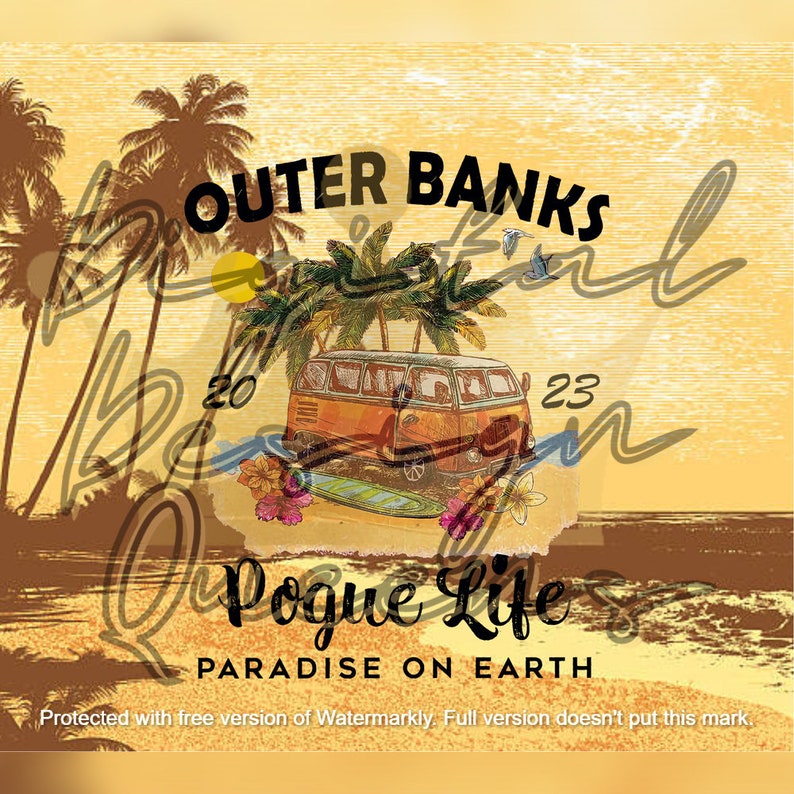 Vintage Outer Banks Digital Image/sublimation/sandy Beach/design - Etsy