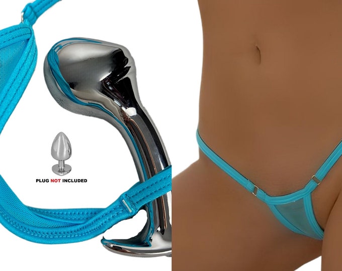 1038 1s Shbikini Plug String Extreme String Thong Panties Mesh