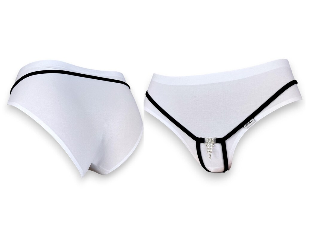 1043-2, Exclusive Plug-compatible Thong, Sexy Lingerie With Rhinestones ...