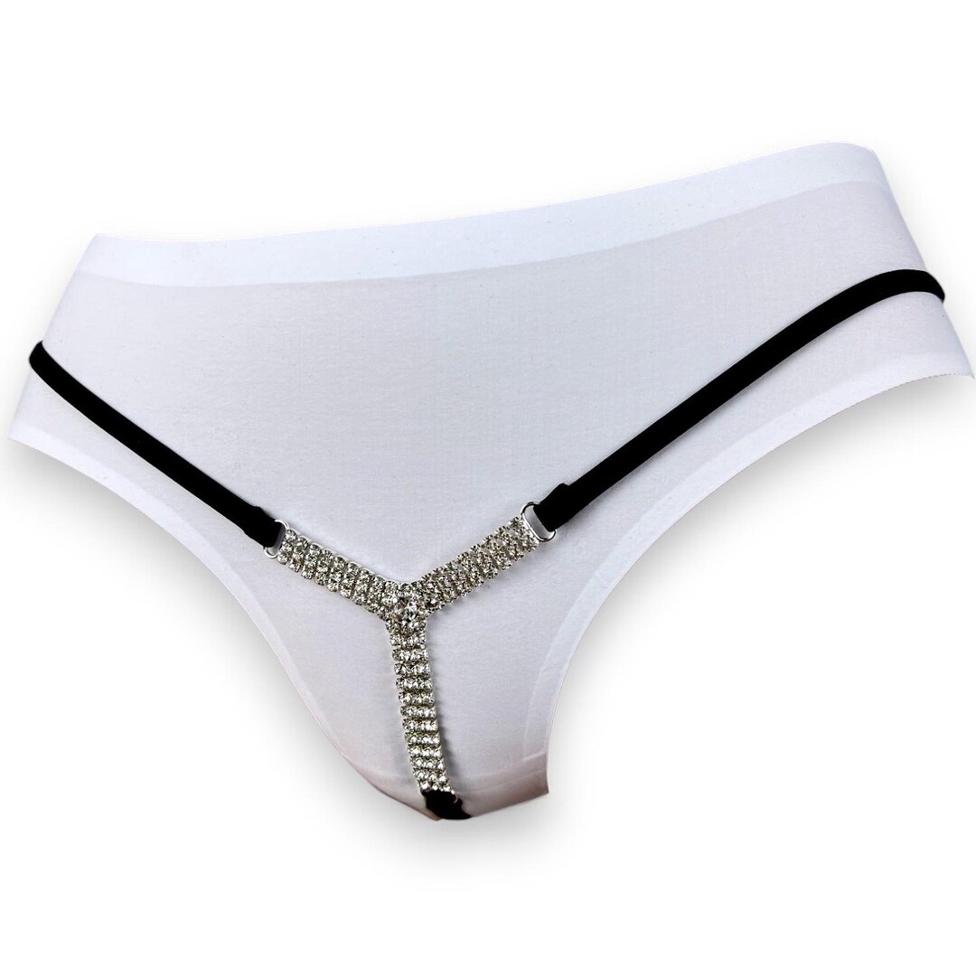 010-3 * Handmade Rhinestone G-string Thong With Spandex – Shbikini ...