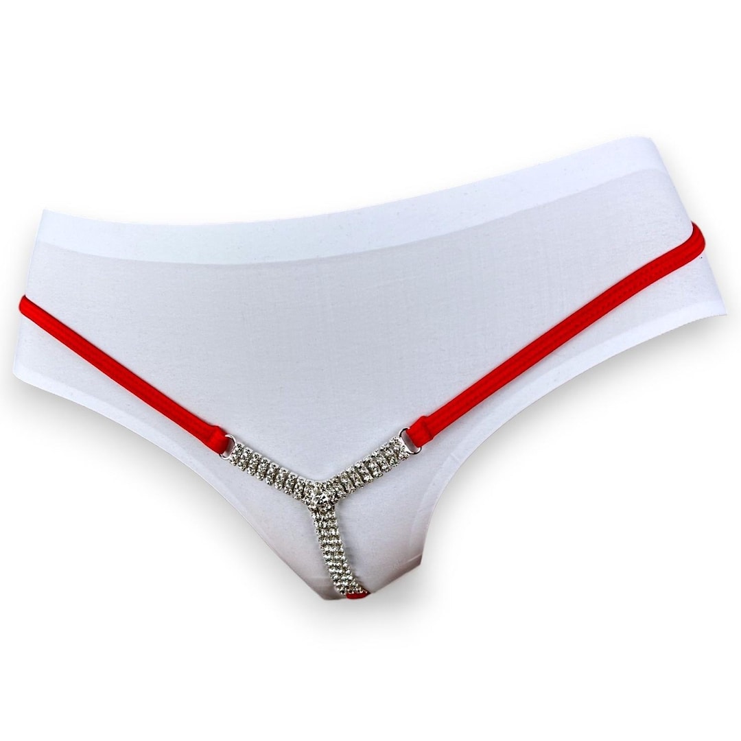 010-2 * Handmade Rhinestone G-string Thong With Spandex – Shbikini ...