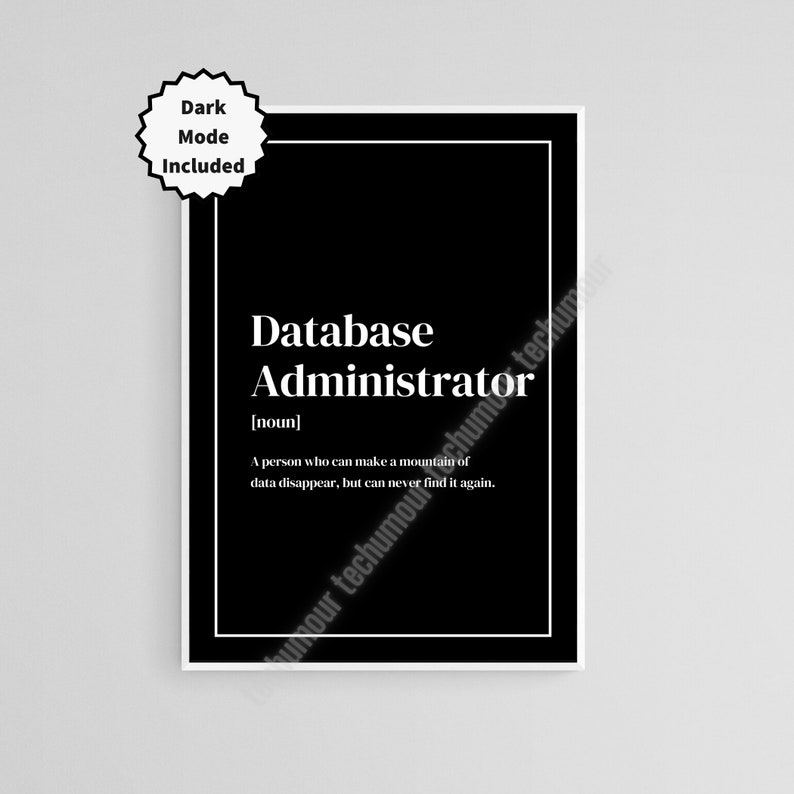 Funny Database Admin Poster, Printable Developer Gift, SQL, Data ...