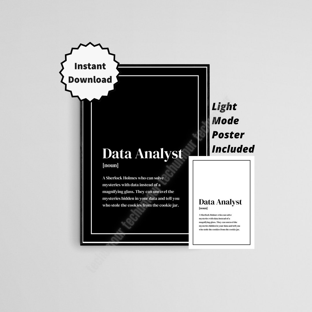 Funny Data Analyst Printable Poster Gift for Data Analysis Team Job ...
