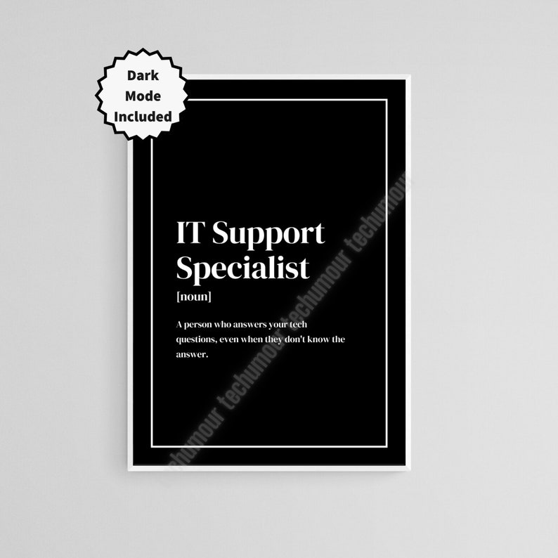 IT Support Poster, Tech Support Gift, Tech Support Poster, Technical ...