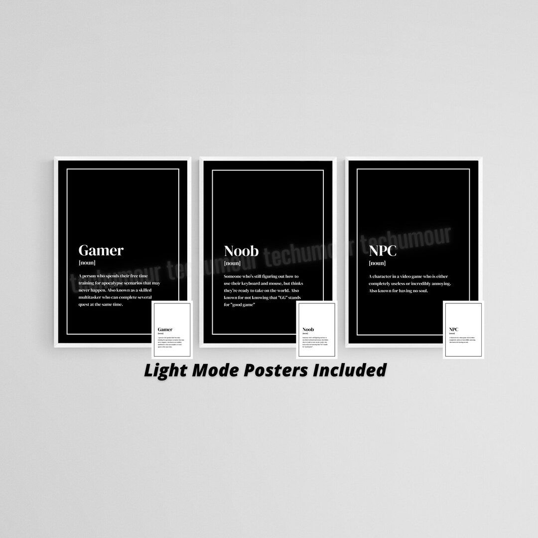 Set of 3 Printable Gaming Posters for Gamer Wall Art for Boys Game Room ...