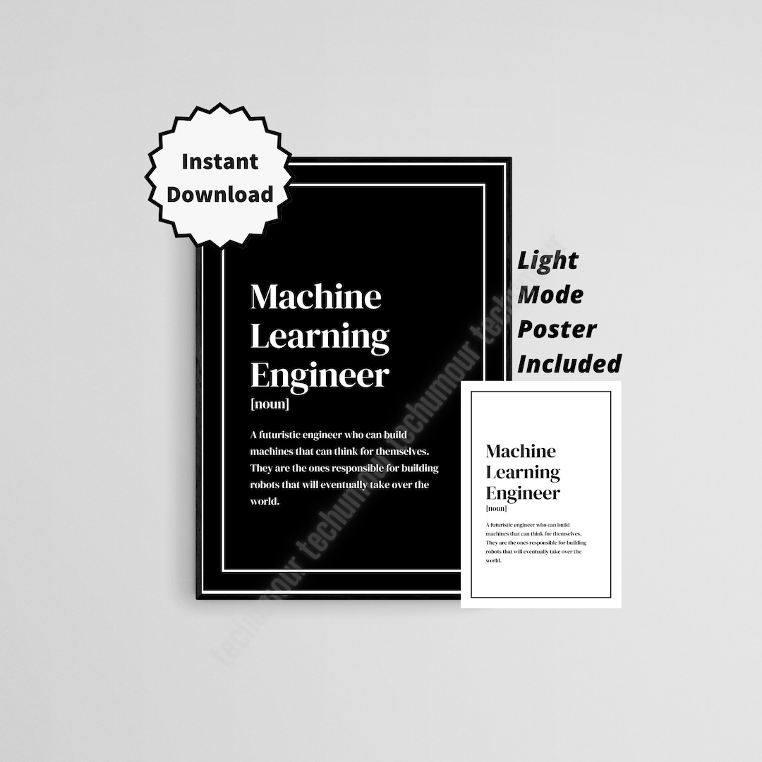 Funny Machine Learning Engineer Poster Gift for ML Engineer Office ...
