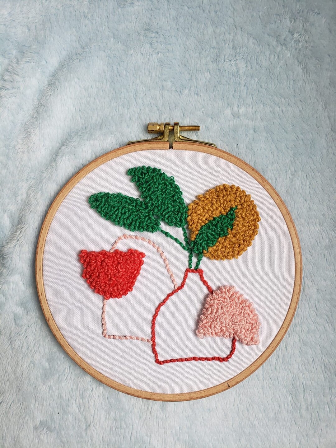 Punch Needle flower Wall Decor - Etsy