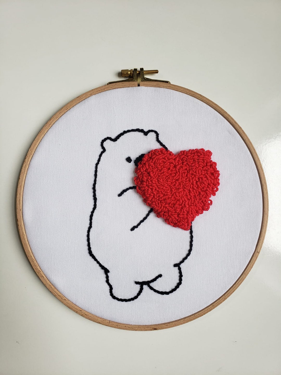 Punch Needle love Bear Wall Decor - Etsy
