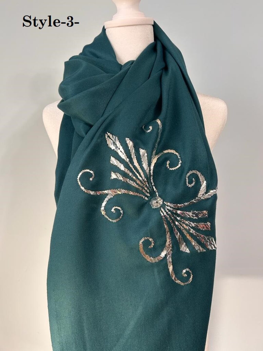 This Beautiful Shawl With Wired Break Embroidery Called - Etsy