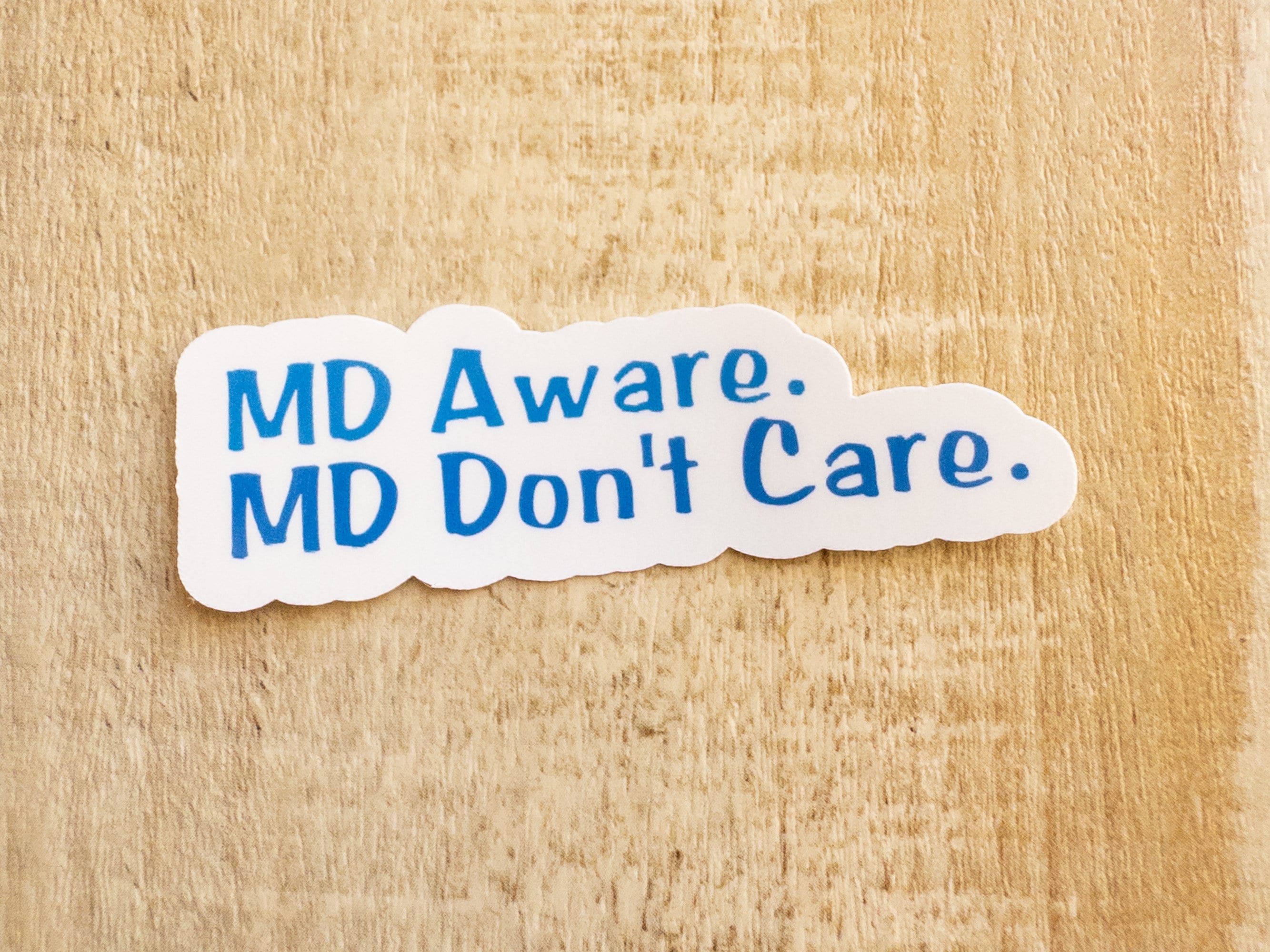 MD Aware Sticker, Funny Doctor Decal, Health Care Humor, Snarky ...