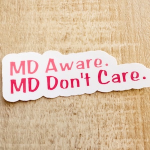 MD Aware Sticker, Funny Doctor Decal, Health Care Humor, Snarky ...