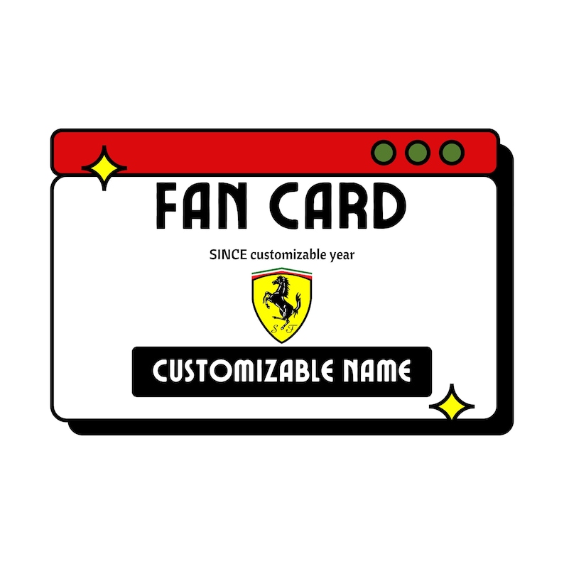 Formula 1 Customizable Fan Card Sticker - F1 (old Scuderia) - Etsy