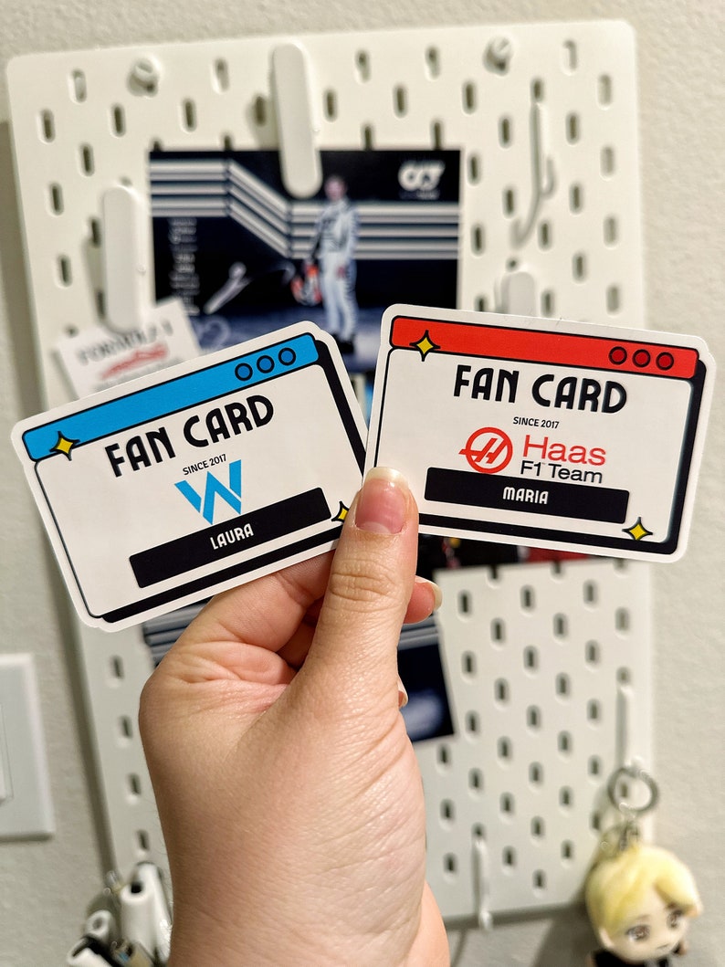 Formula 1 Customizable Fan Card Sticker - Etsy