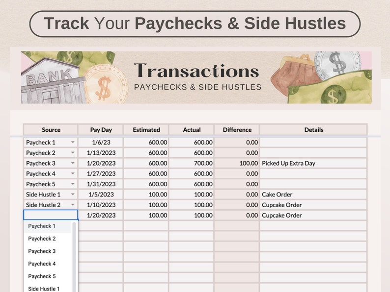 Paycheck Monthly Budget Spreadsheet, Google Sheets Budget Template ...