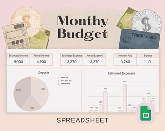 Paycheck Monthly Budget Spreadsheet, Google Sheets Budget Template ...