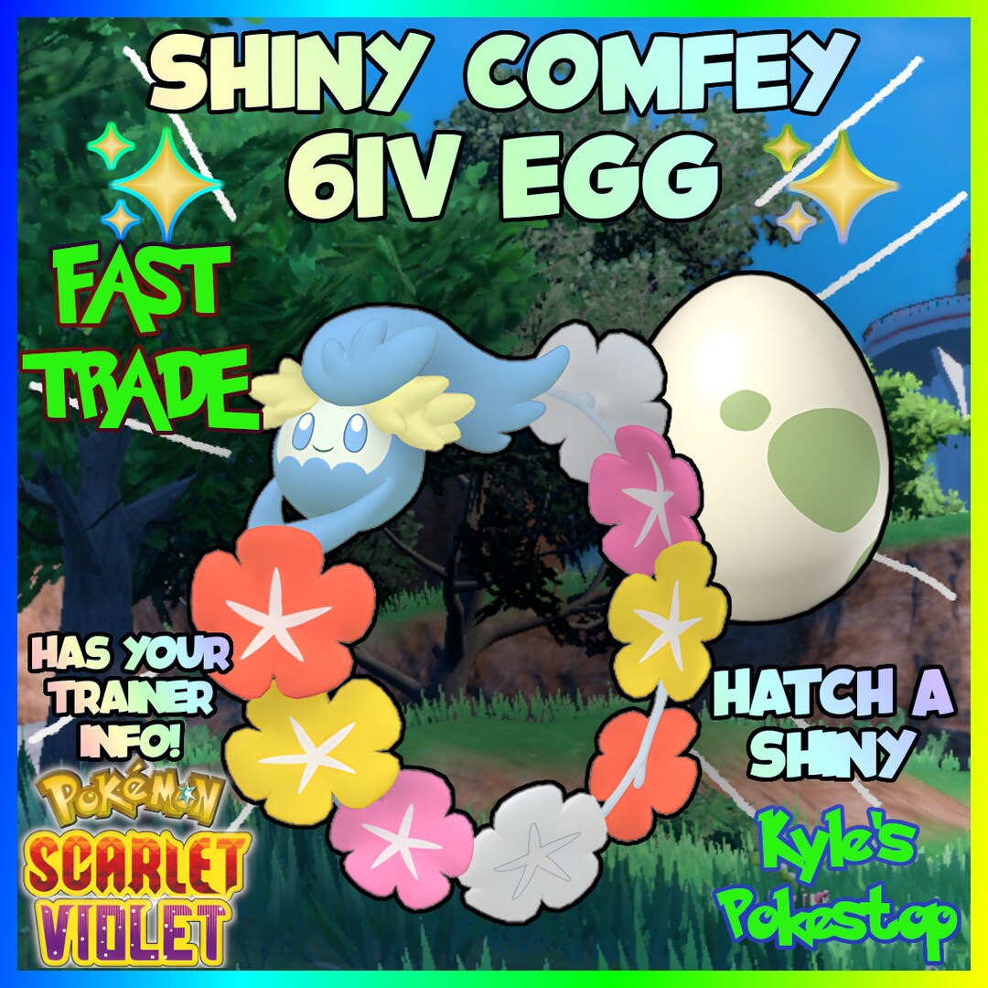 6iv Shiny Comfey Egg Pokemon Scarlet And Violet Fast Trade Sv