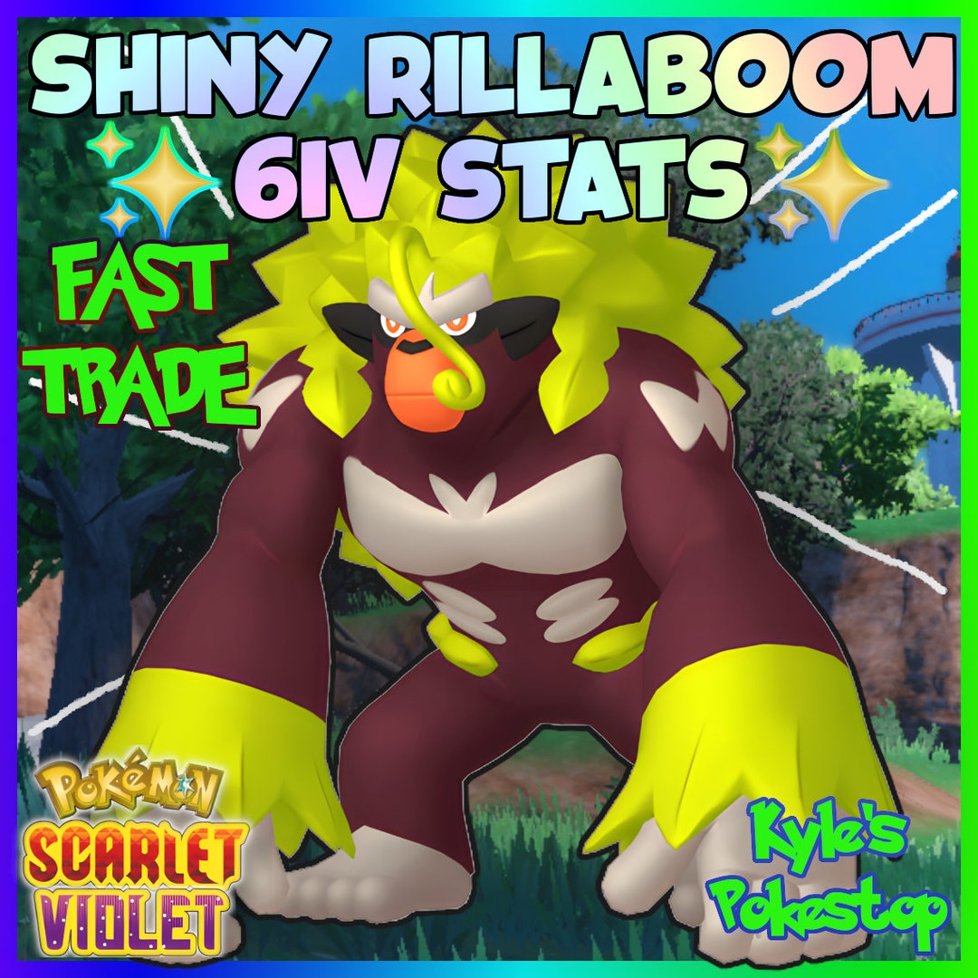 6IV Shiny Rillaboom // Pokemon Scarlet and Violet // Lv100 // Fast ...