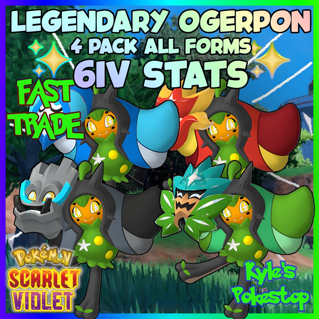 6IV Ogerpon All 4 Forms // Pokemon Scarlet and Violet // Lv100 // Fast Trade // SV // Battle ...