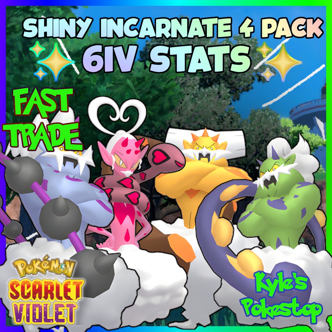 6IV Shiny Landorus + Thundurus + Tornadus + Reg Enamorus 4 Pack // Pokemon Scarlet and Violet ...