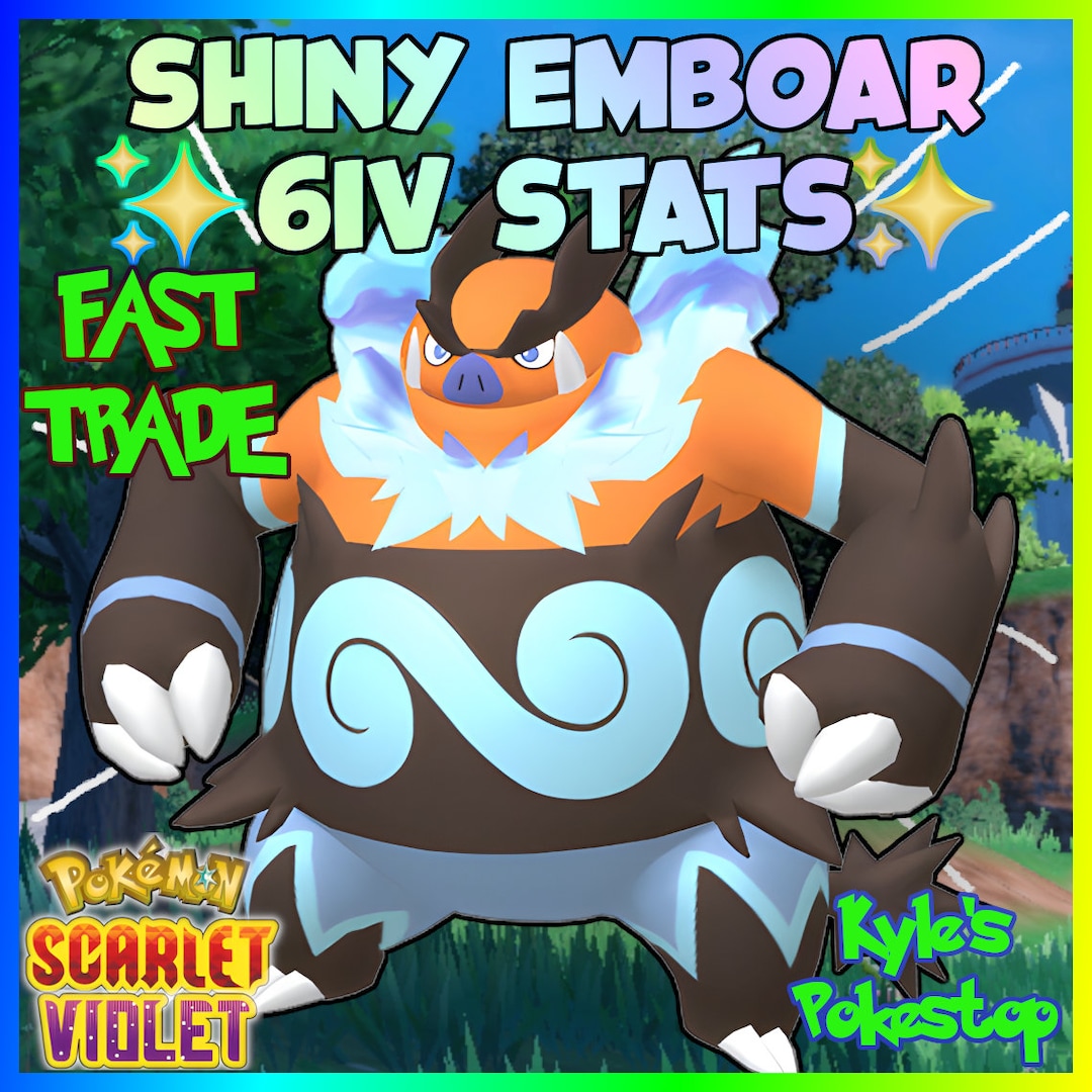 6IV Shiny Emboar // Pokemon Scarlet and Violet // Lvl100 // Fast Trade ...