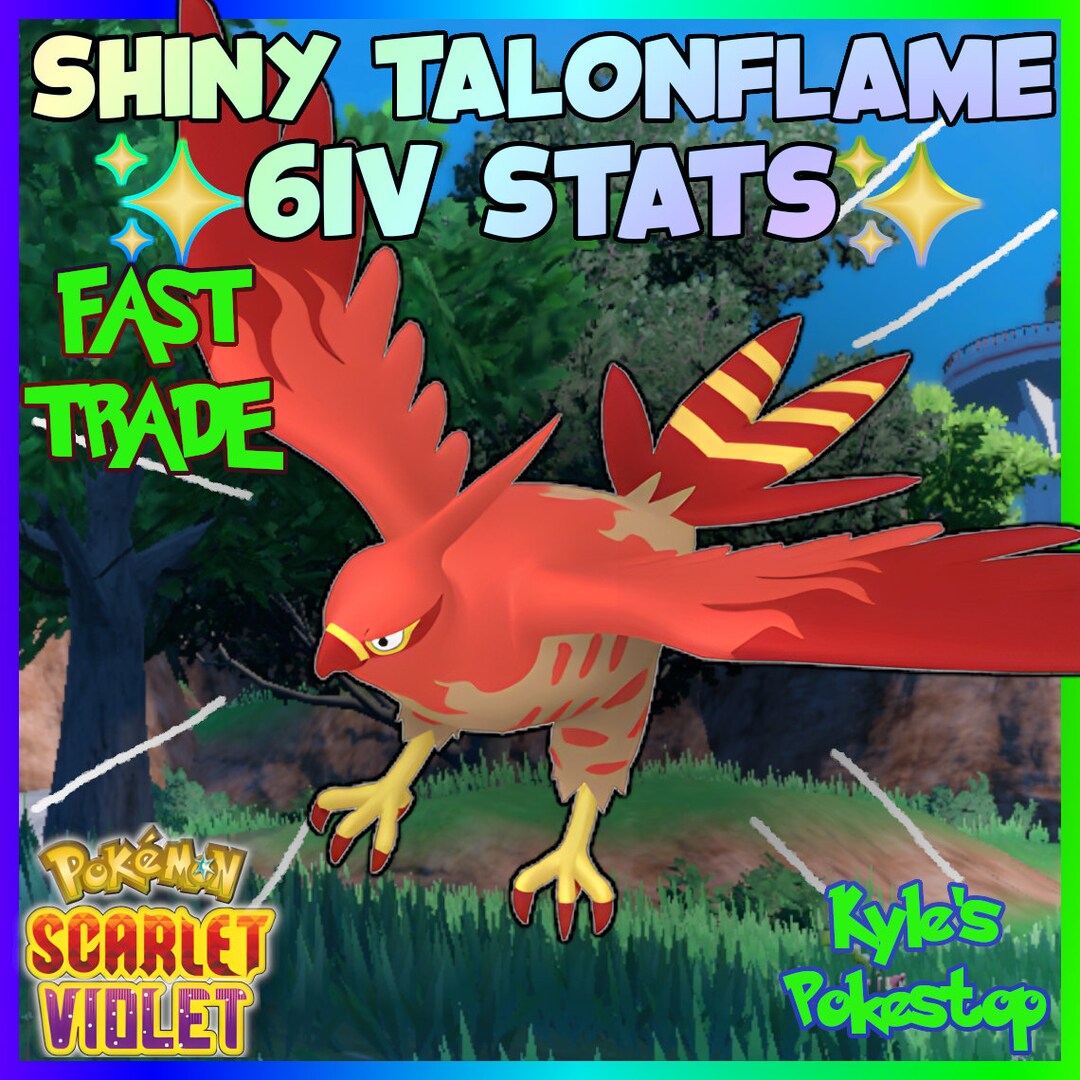 6IV Shiny Talonflame // Pokemon Scarlet and Violet // Lvl100 // Fast ...