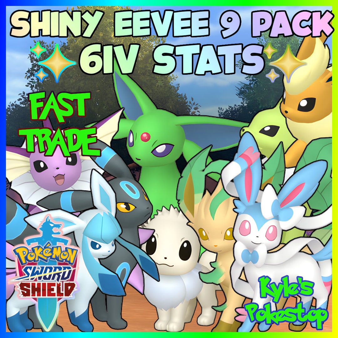 6IV Shiny Eevee Lutions 9 Pack // Pokemon Sword and Shield // Lv100 ...