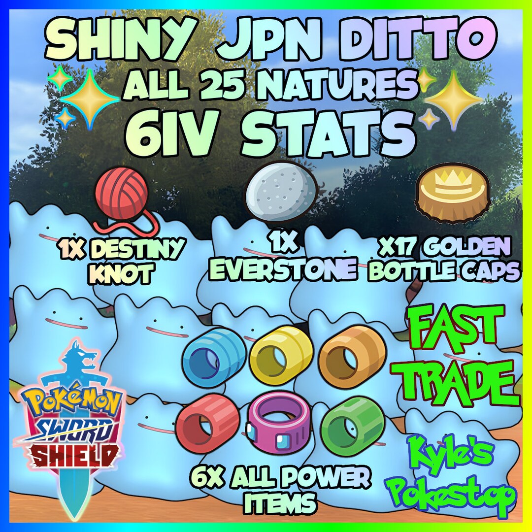 6IV Shiny Ditto 25 Pack All Natures Japanese Masuda // Pokemon Sword ...