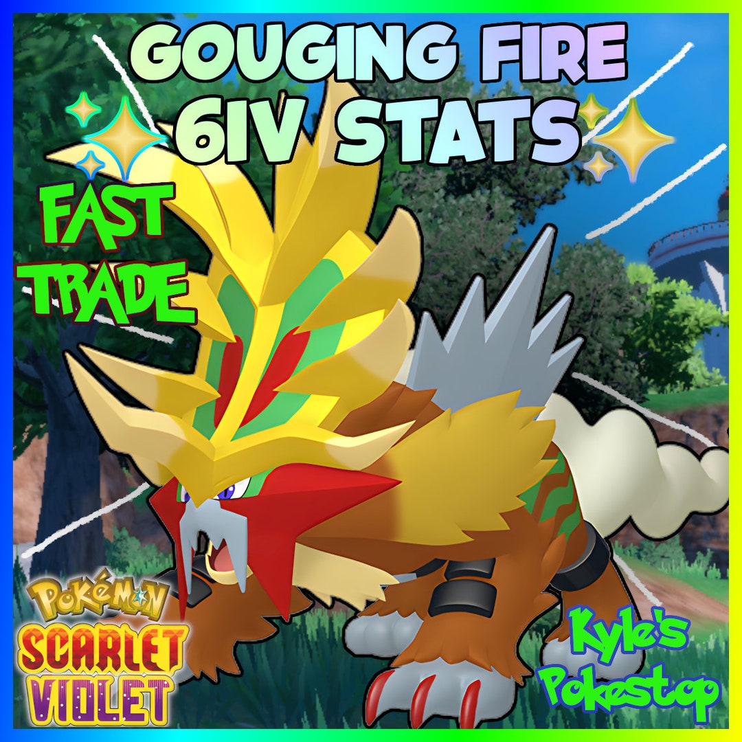 6IV Gouging Fire // Pokemon Scarlet and Violet // Lv100 // Fast Trade // SV //free Item - Etsy