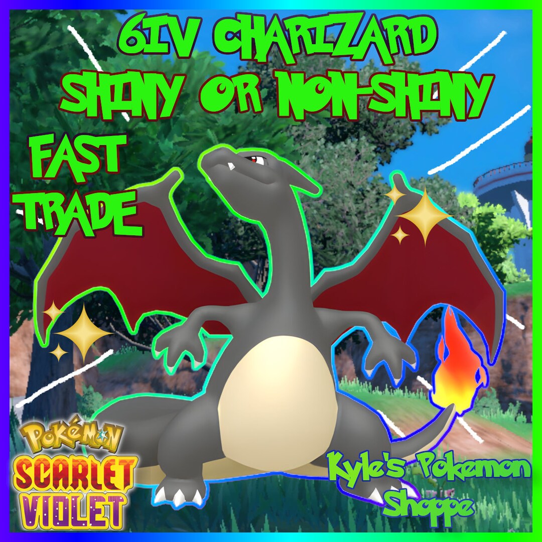 6IV Shiny Charizard // Pokemon Scarlet and Violet // Lv100 // Fast Trade // SV // Free Item - Etsy