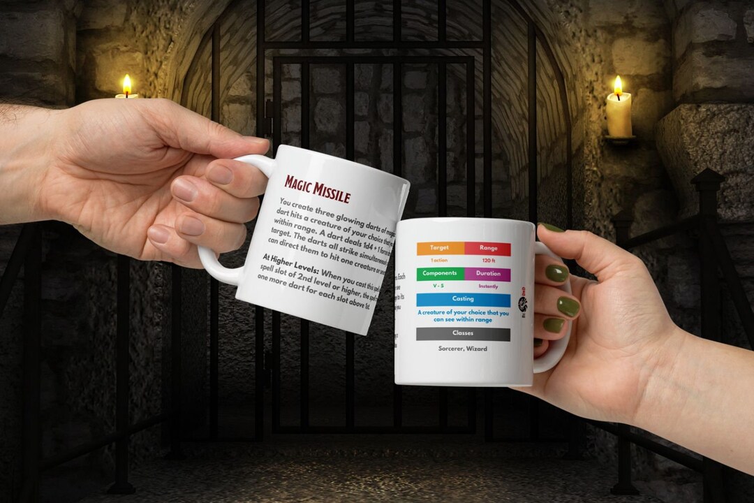 Magic Missile Spell Mug DND Gifts Dungeons and Dragons - Etsy