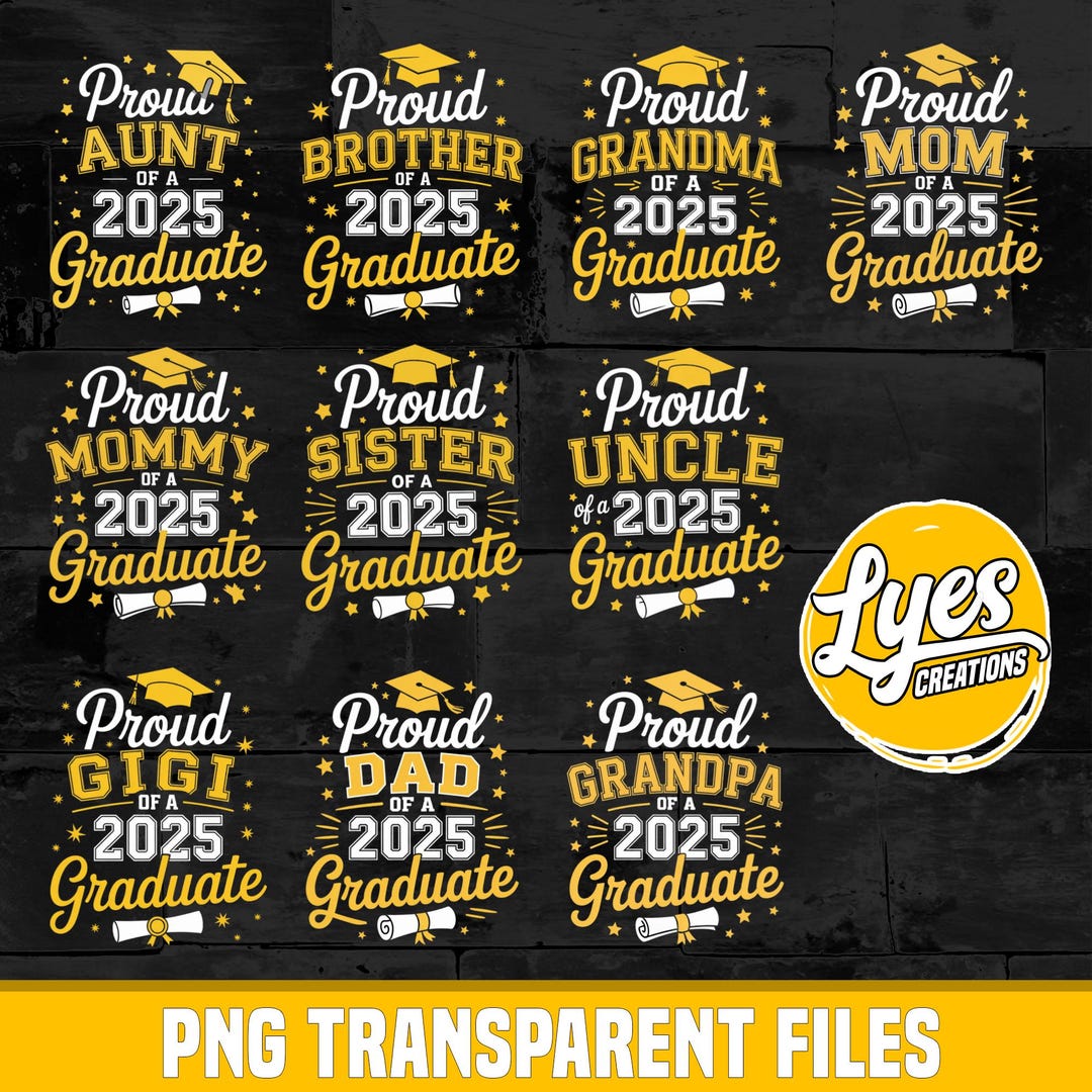 Graduation PNG Bundle, 10 Graduation Designs PNG, Class of 2025 PNG ...