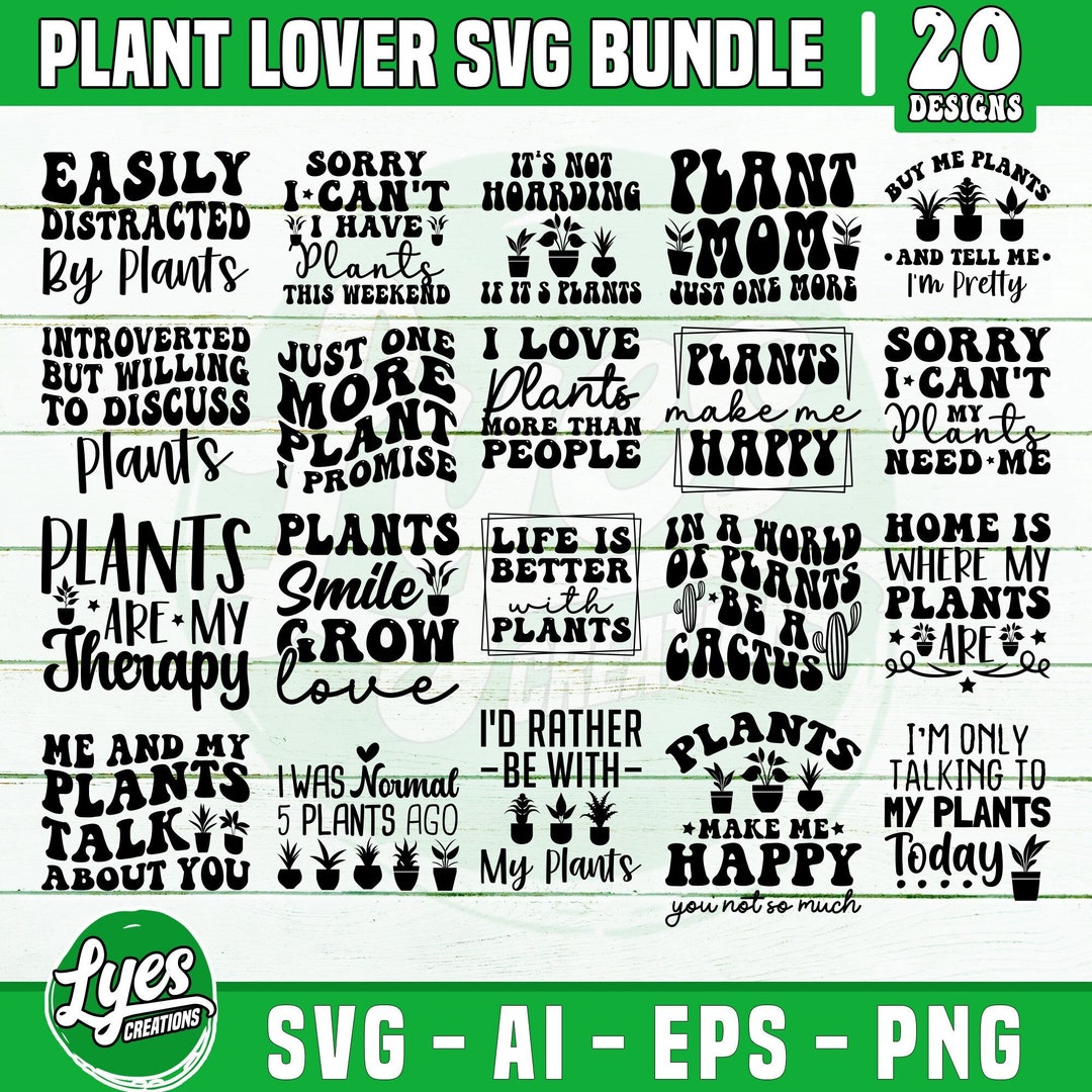 Plant Svg Bundle, Plant Lover SVG Bundle, Groovy Plant Svg, Plant ...