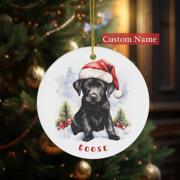Black Lab Christmas Ornament - Etsy