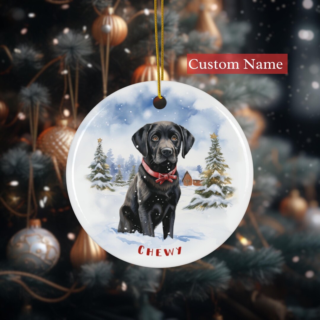 Black Lab Christmas Ornament, Personalized Labrador Gift for Lab Mom ...